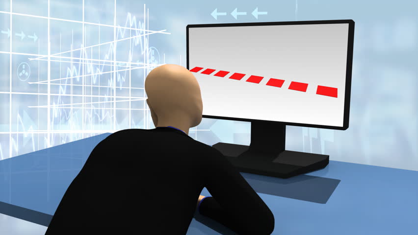 animation showing 3d man looking desktop Stock Footage Video (100% ...