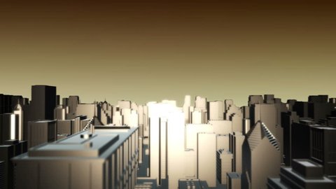 Seamless Looping Animation 3d City Skyline Stock Footage Video (100% ...