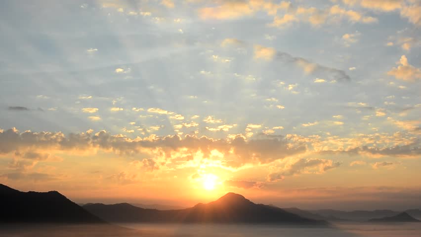 sun rising over mountain morning Stock Footage Video (100% Royalty-free ...