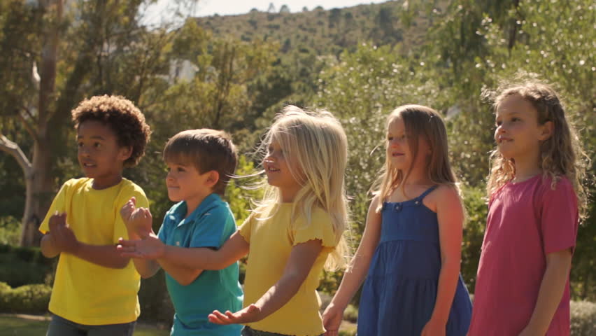 slow-motion five children playing beach ball Stock Footage Video (100% ...