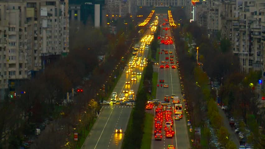 Bucharest Romania -city Street Areal Stock Footage Video (100% Royalty ...