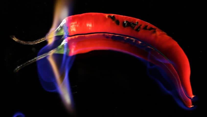 Burning Hot Chilli Pepper with Stock Footage Video (100% Royalty-free ...