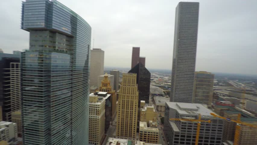 downtown houston texas aerial flyover gopro Stock Footage Video (100% ...