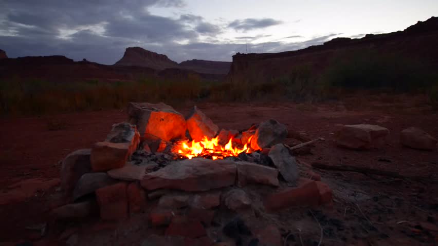 natural bonfire on bottom canyon after Stock Footage Video (100% ...