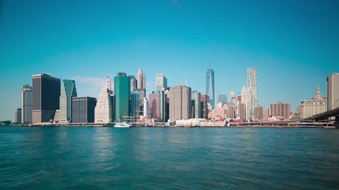 Downtown Day Light Manhattan Bay 4k Stock Footage Video (100% Royalty ...