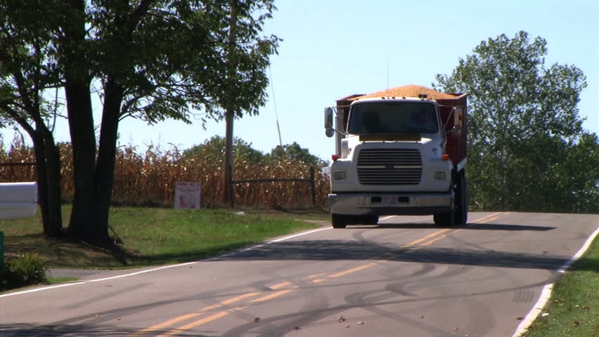 truck hauling corn - audio captured Stock Footage Video (100% Royalty ...