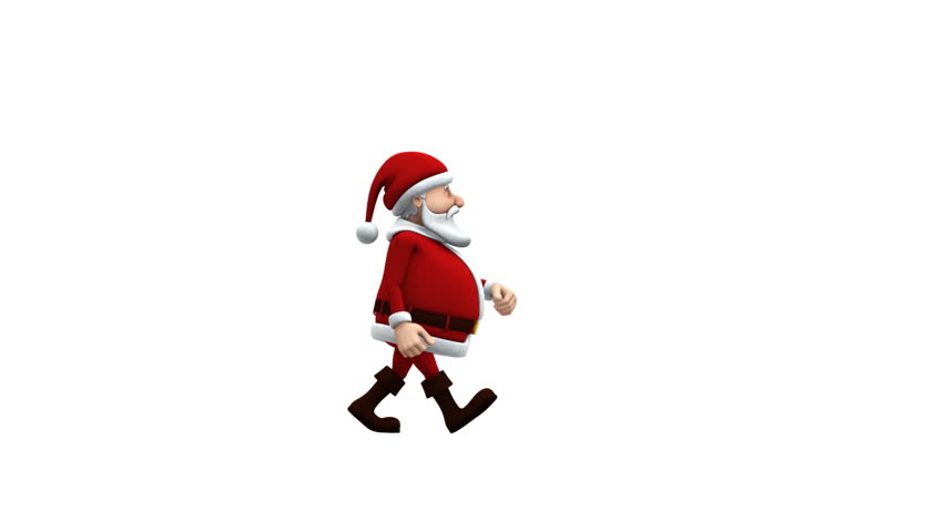 cartoon santa claus walking left right Stock Footage Video (100% ...