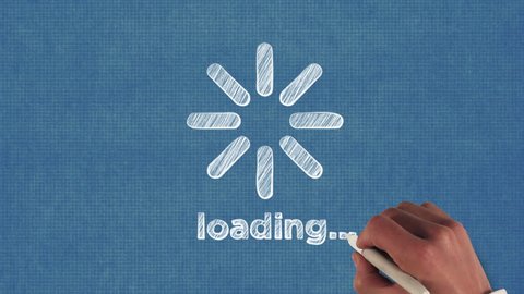 Hand Drawing Loading Icon On Blueprint Stock Footage Video (100% ...