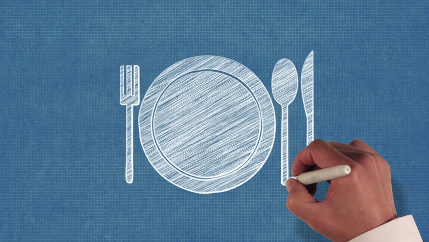 Hand Drawing a Dinner Plate Stock Footage Video (100% Royalty-free ...