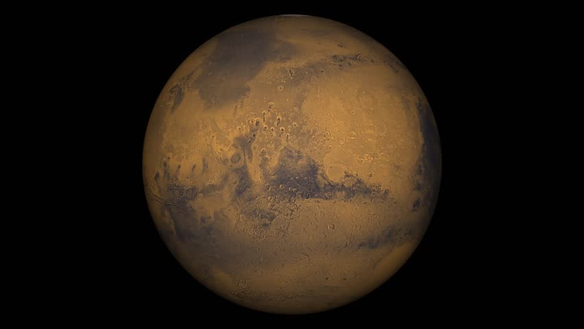 Realistic Planet Mars Rotating Globe Map: video stock (100% royalty ...