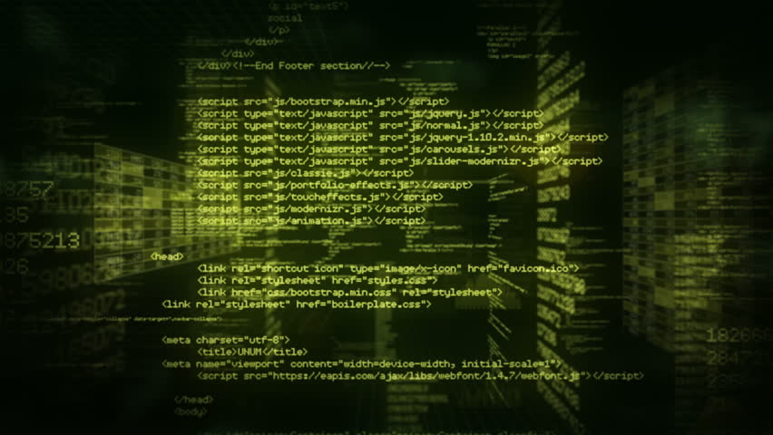 computer code running virtual space loopable Stock Footage Video (100% ...