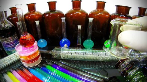 Colorful Laboratory Mixing Preparing New Color Stock Footage Video (100 ...