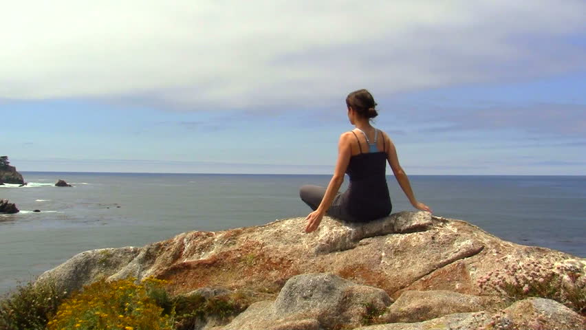 yoga meditation by sea Stock Footage Video (100% Royalty-free) 828307 ...