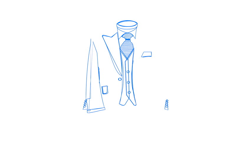 Mens Fashion Suit Drawing Animation. Stock Footage Video (100% Royalty ...