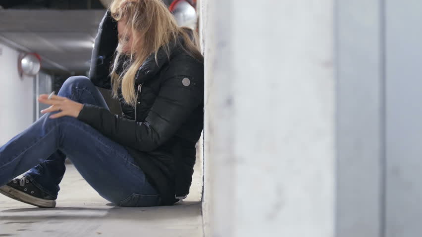 Sad Depressed Girl Crying Smoking Stock Footage Video (100% Royalty ...