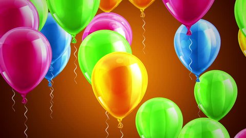 animation colorful birthday balloons confetti Stock Footage Video (100% ...