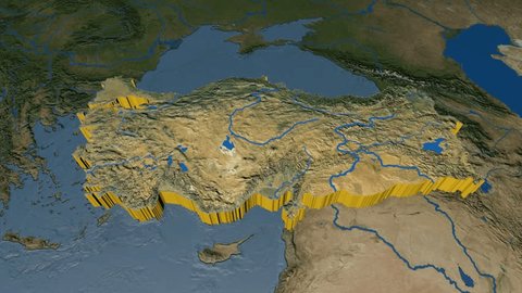 Turkey Highly Detailed Physical Map Stock Vector (Royalty Free ...