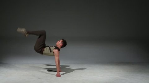 Acrobat Man Medieval Costume Does Exercise Stock Footage Video (100% ...