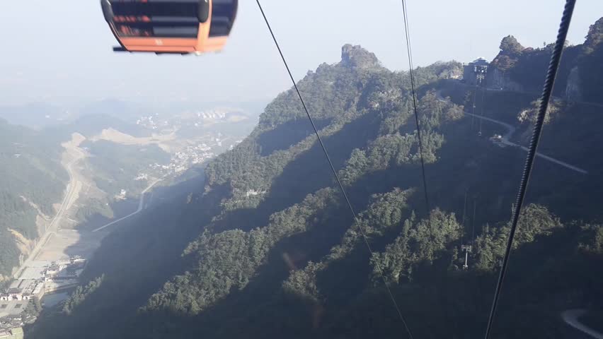 cable car on tianmen mountain china Stock Footage Video (100% Royalty ...