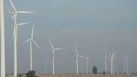 Long Shot Wind Turbine Against Cloudy Stock Footage Video (100% Royalty ...