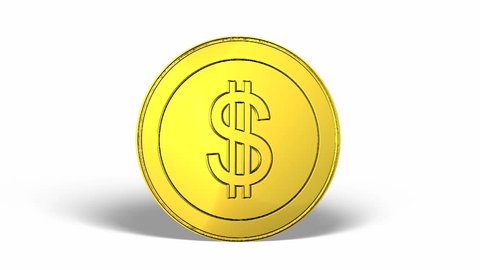 Dollar Gold Coin Spinning Looping Video Stock Footage Video (100% ...
