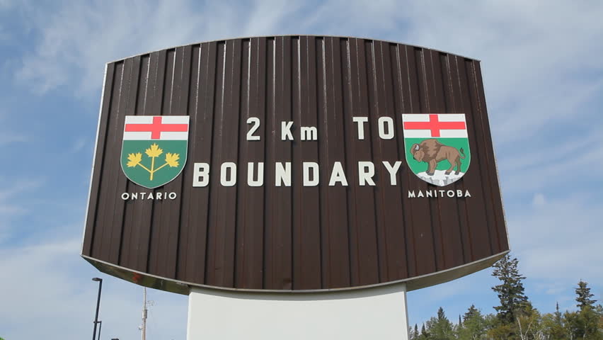 border sign between manitoba ontario trans Stock Footage Video (100% ...