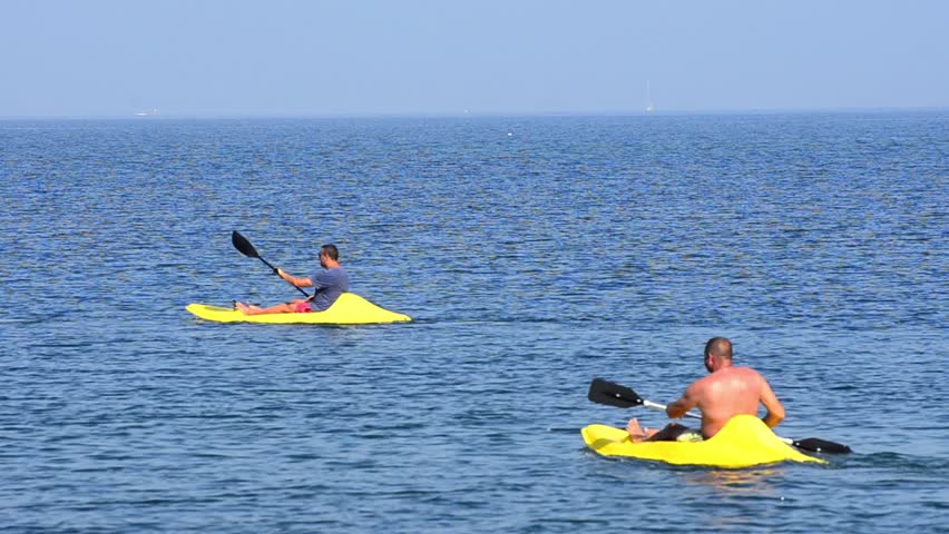 Sea Kayak. People Having Fun Stock Footage Video (100% Royalty-free ...