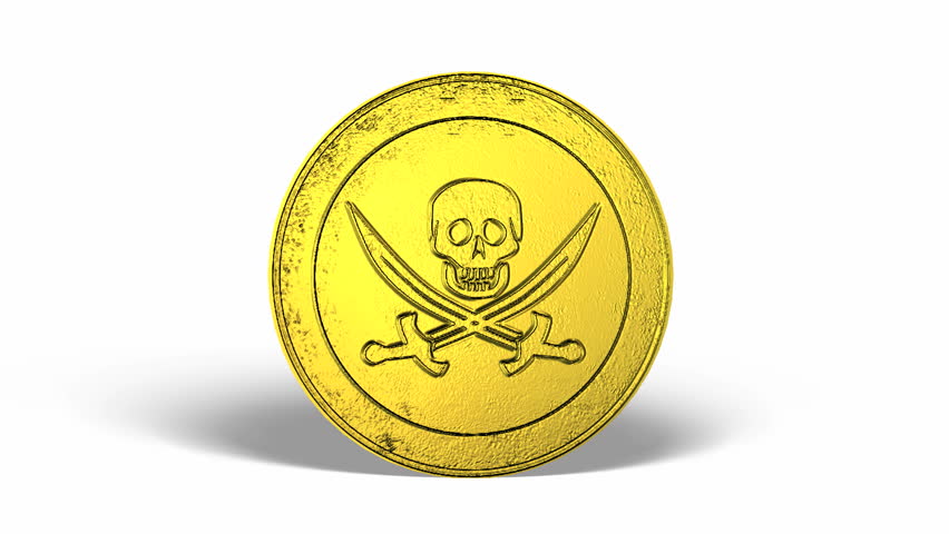 pirate's golden coin spinning looping video Stock Footage Video (100% ...