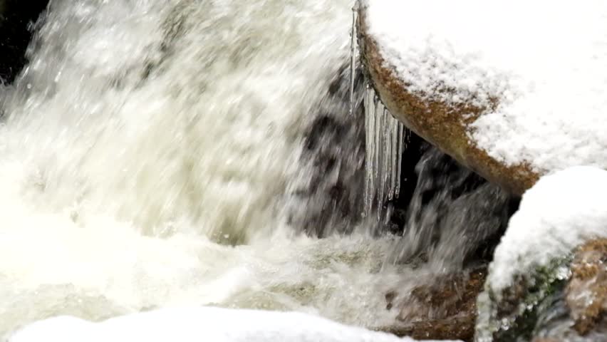 frozen snow on big boulders clear Stock Footage Video (100% Royalty ...