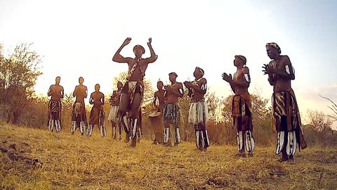 Traditionally Dressed African Tribesmen Herero Tribe Stock Footage ...