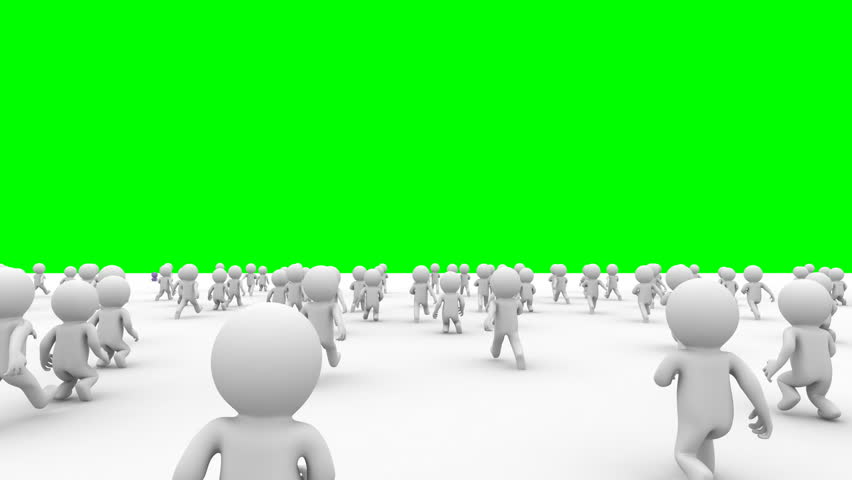 beautiful dynamic 3d white cartoon crowd Stock Footage Video (100% ...