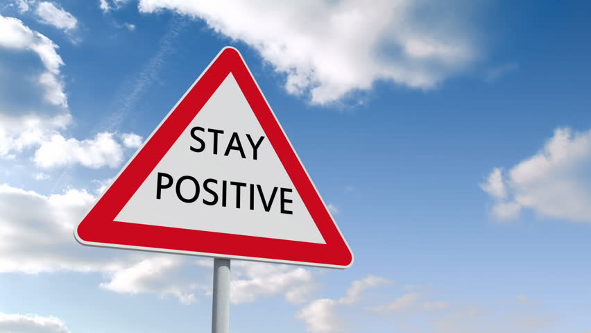 digital animation stay positive road sign Stock Footage Video (100% ...