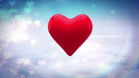 Digital Animation Red Heart Thumping On Stock Footage Video (100% ...
