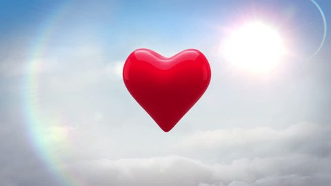 Digital Animation Red Heart Turning Exploding Stock Footage Video (100% ...