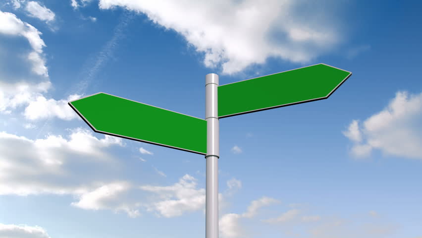 digital animation green signpost against blue Stock Footage Video (100% ...