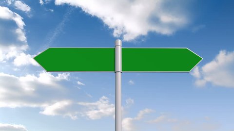 Digital Animation Green Road Sign Against Stock Footage Video (100% ...