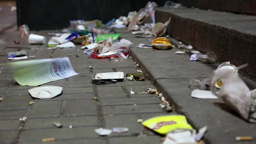 garbage lying on street Stock Footage Video (100% Royalty-free) 8432038 ...