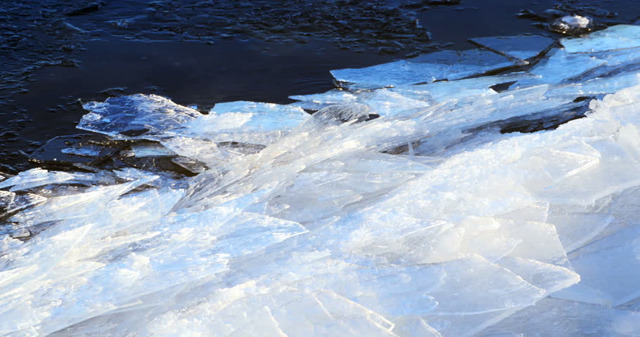 Floating Ice By the River Stock Footage Video (100% Royalty-free ...