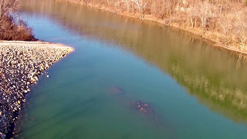 Aerial View of Gasconade River Stock Footage Video (100% Royalty-free ...