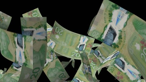 Falling Canadian Dollar Video Effect Simulates Stock Footage Video (100 ...