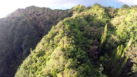 Aerial View Kuliouou Ridge Trail Honolulu Stock Footage Video (100% ...