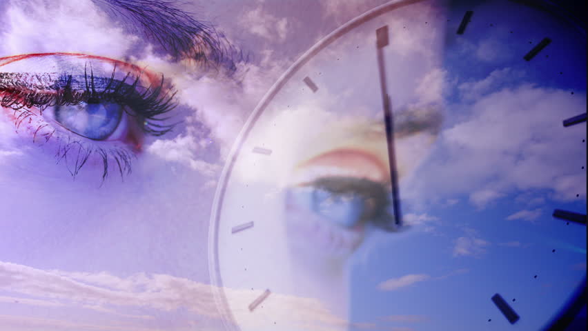 digital animation time passing concept eyes Stock Footage Video (100% ...