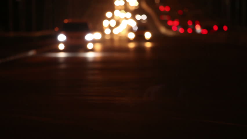 blurred car headlights lens flares Stock Footage Video (100% Royalty ...