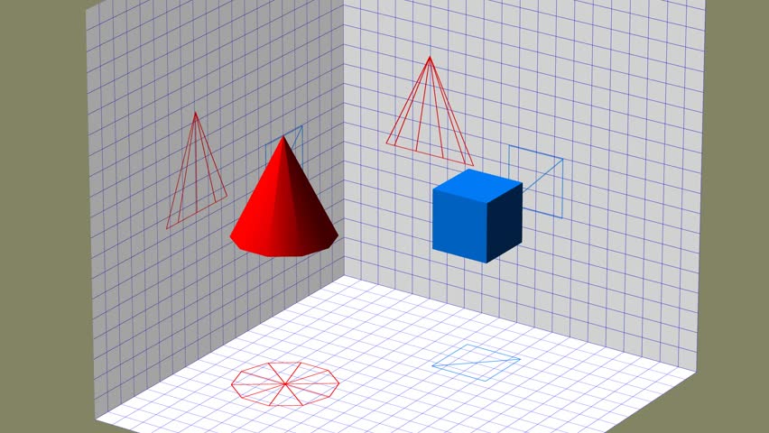 「Descriptive Geometry 3d Projection Seamless」の動画素材（ロイヤリティフリー）8575240 ...