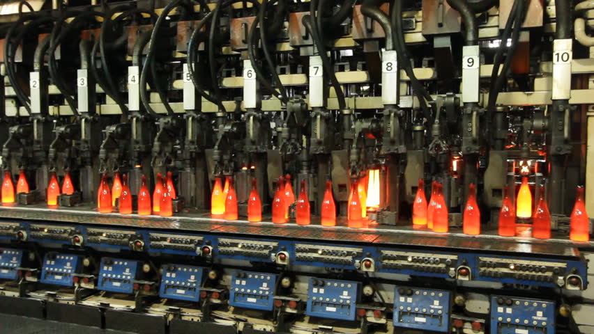 machine make glass bottles factory 4k Stock Footage Video (100% Royalty ...