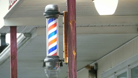 Barbershop Pole Spinning Barber Shop Stock Footage Video (100% Royalty ...