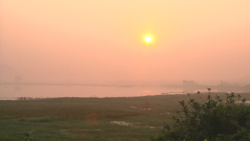 wide shot sunset lake rameswaram tamil Stock Footage Video (100% ...