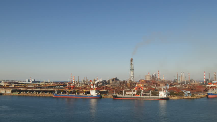 aerial shot overlooking kashima port Stock Footage Video (100% Royalty ...