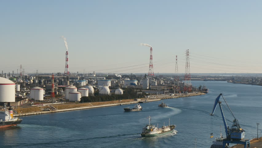 Aerial Shot Overlooking Kashima Port. Stock Footage Video (100% Royalty ...