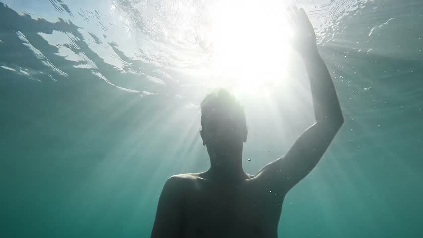 Young Man Drowning Sinking Deep Stock Footage Video (100% Royalty-free ...